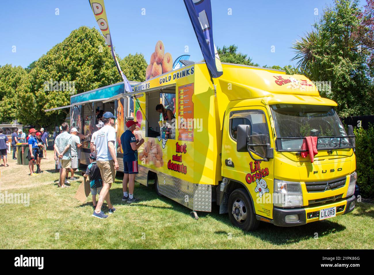 Food trucks at Hagley Oval Cricket Ground, Christchurch Central City ...