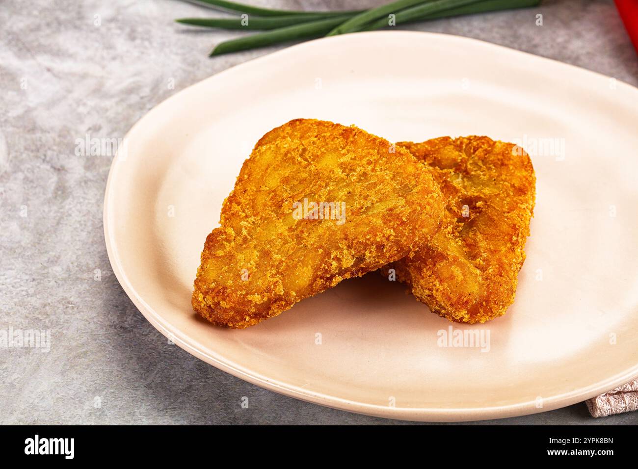 Fried potato hash brown snack for breakfast Stock Photo - Alamy