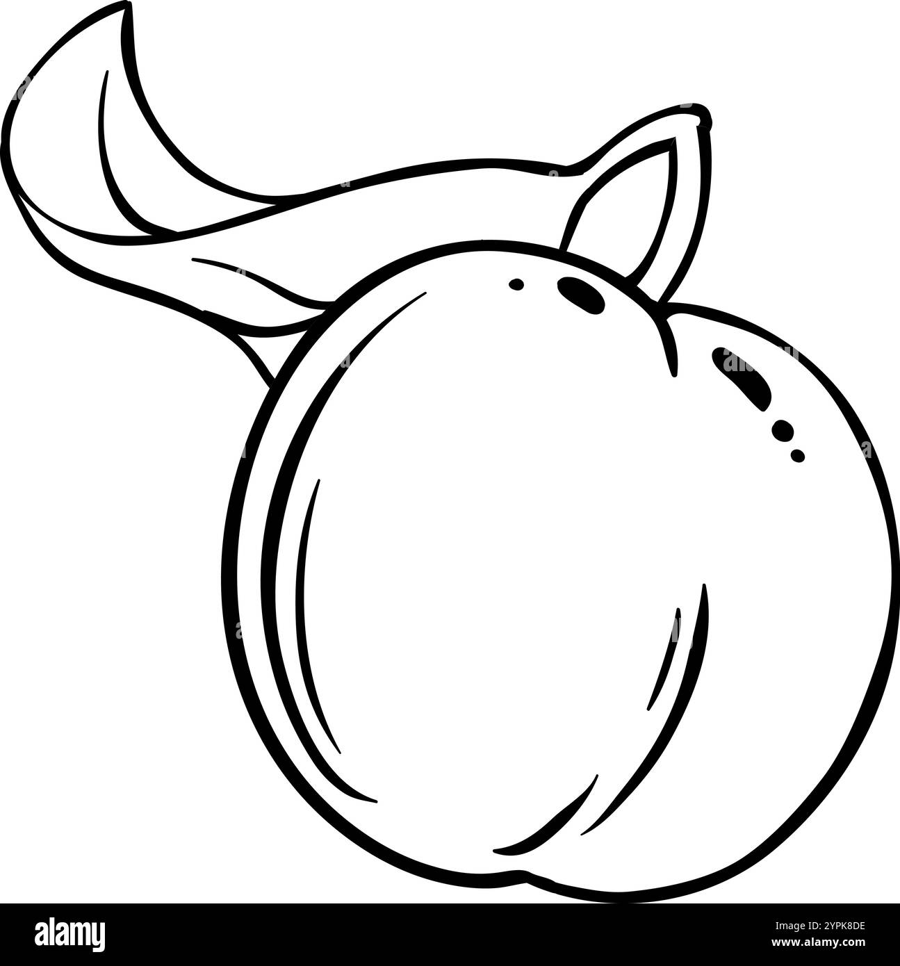 Peach Fruit Isolated Outline Illustration Stock Vector Image & Art - Alamy