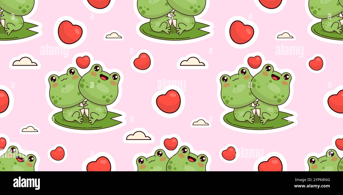 Seamless pattern with romantic snake on pink background with hearts ...