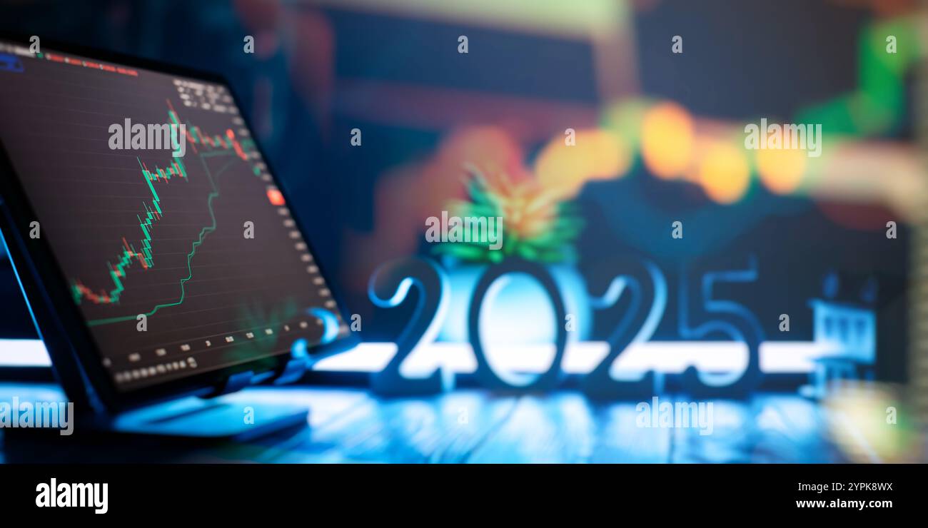 Futuristic Financial Market Trends 2025 Digital Stock Trading Analytics ...