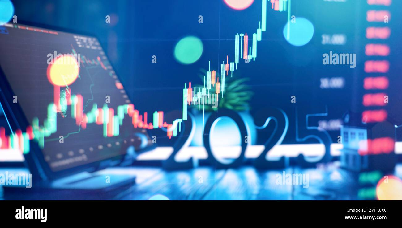 Futuristic Financial Market Trends 2025 Digital Stock Trading Analytics ...