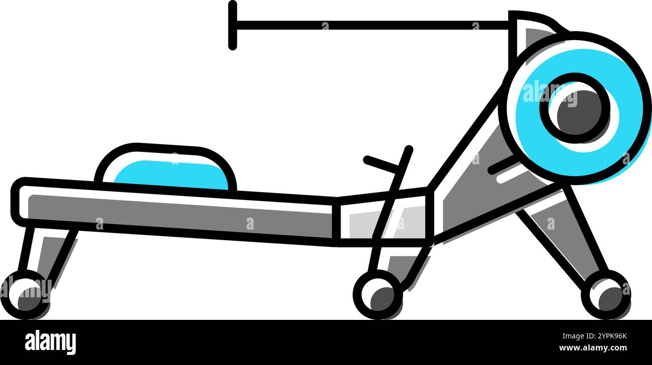 rowing machine fitness tool color icon vector illustration Stock Vector ...