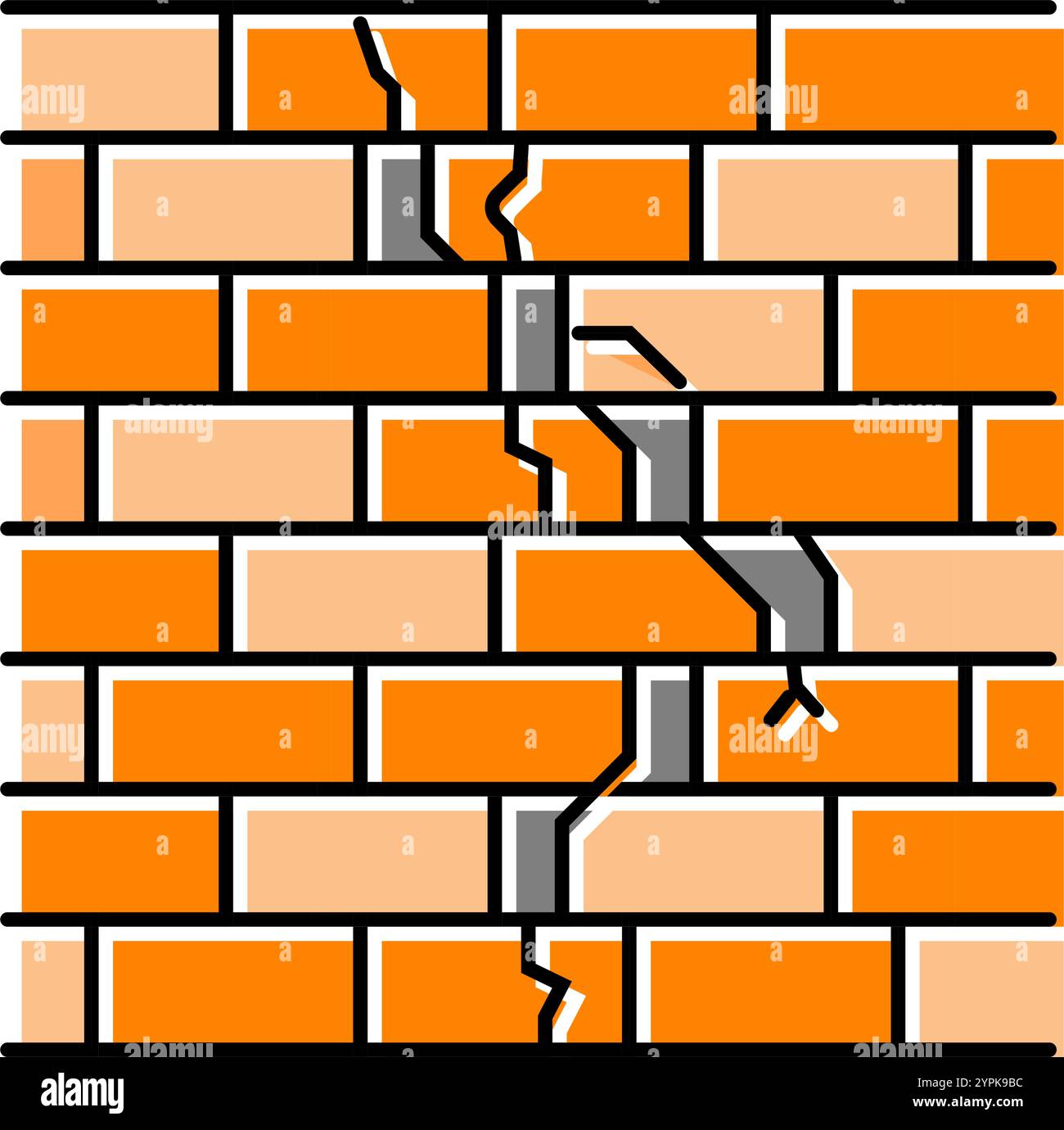 cracked wall fracture color icon vector illustration Stock Vector Image ...