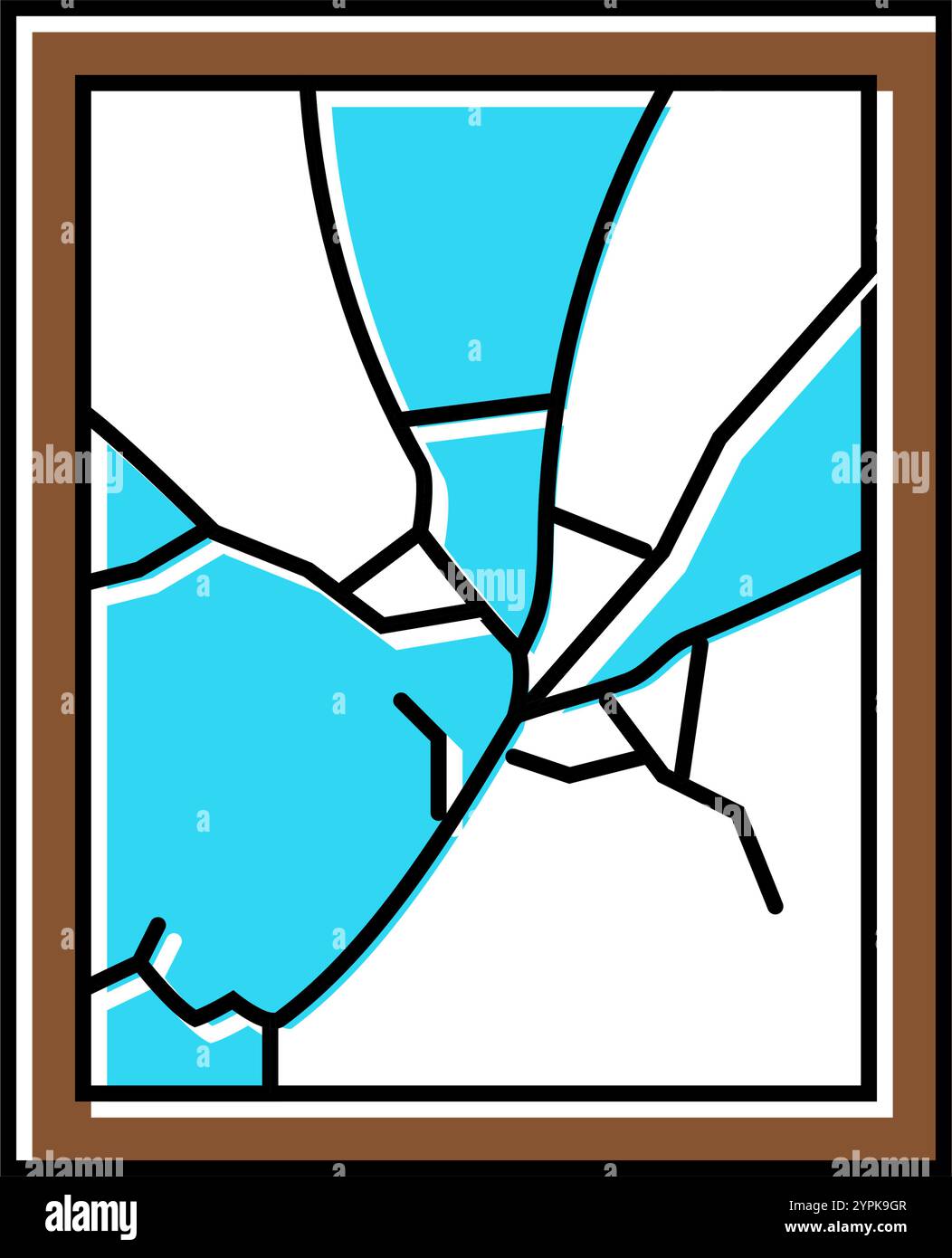 shattered mirror fracture color icon vector illustration Stock Vector ...