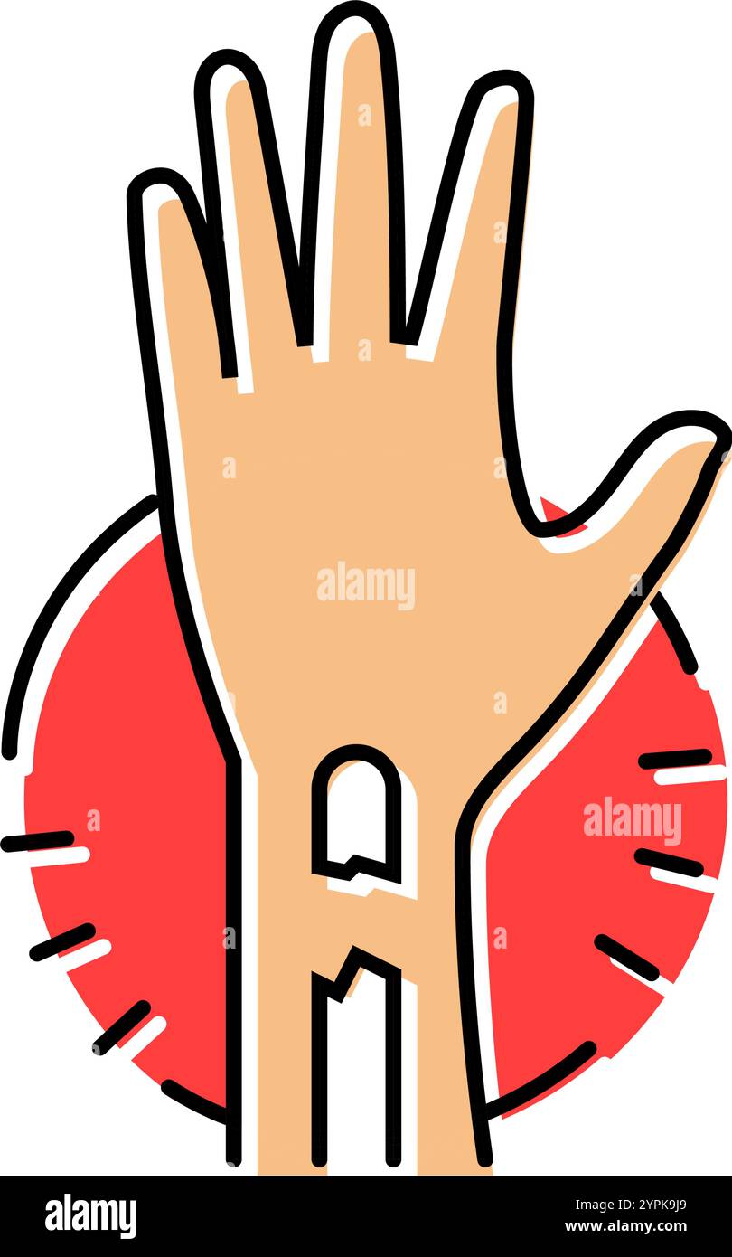 broken arm fracture injury color icon vector illustration Stock Vector ...