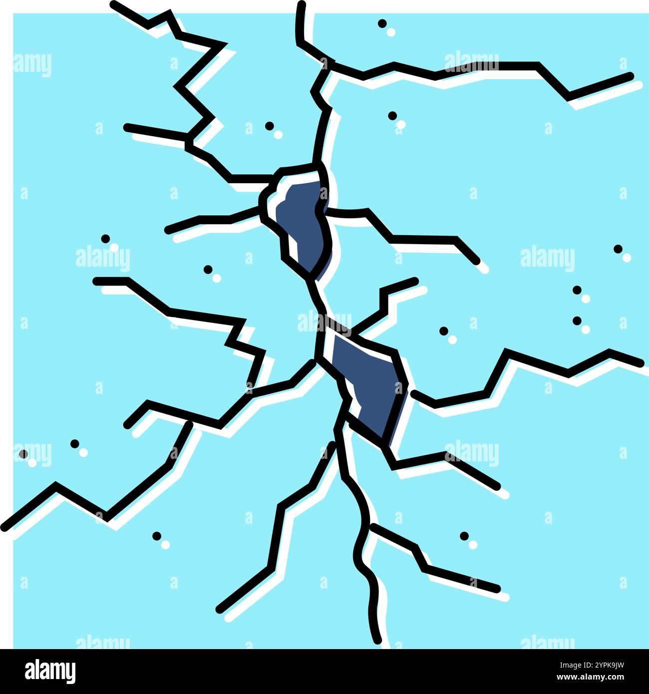 crack in ice fracture color icon vector illustration Stock Vector Image ...
