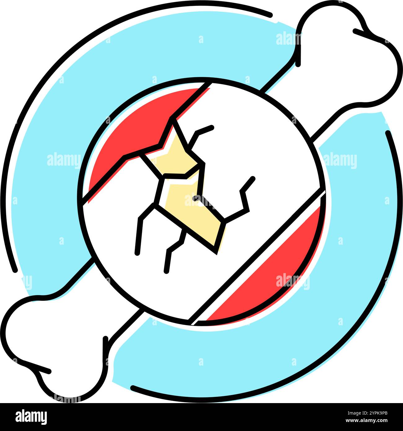 bone crack fracture injury color icon vector illustration Stock Vector ...