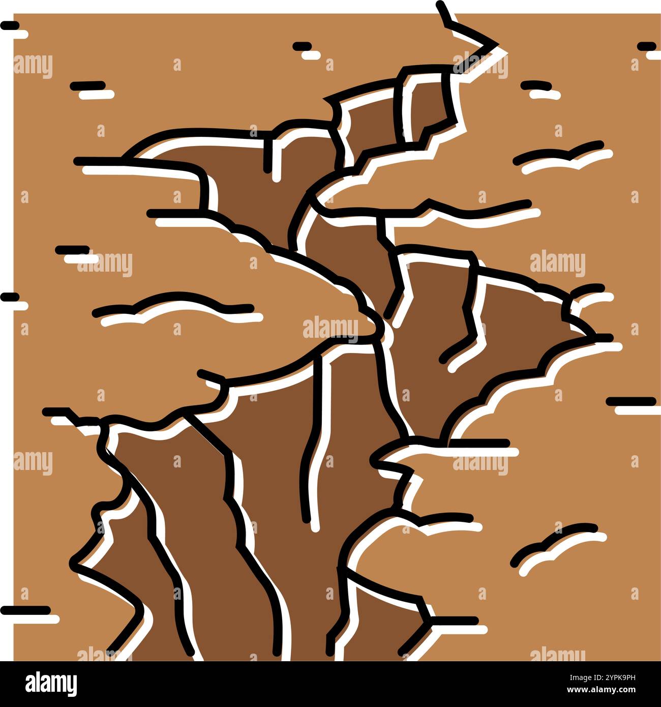 fractured earth fracture color icon vector illustration Stock Vector ...