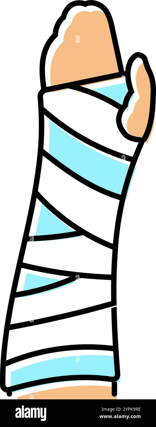 arm cast fracture injury color icon vector illustration Stock Vector ...
