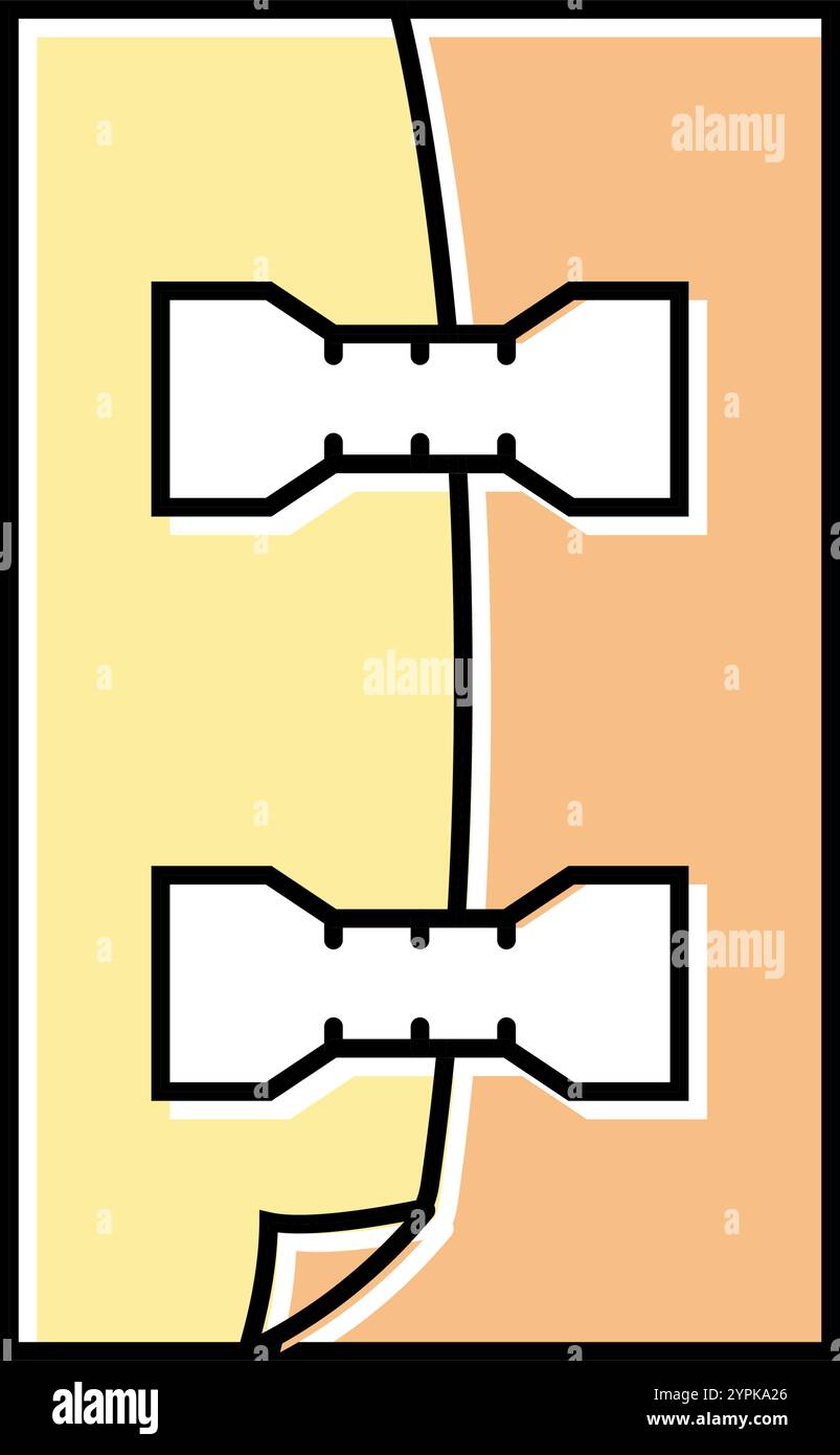 bone fixation plate fracture injury color icon vector illustration ...