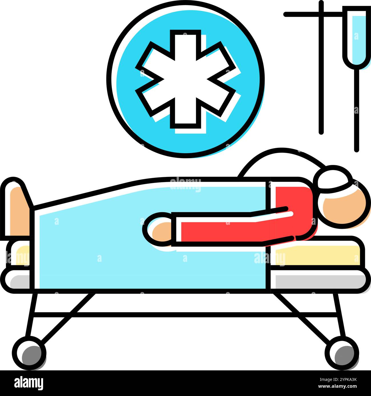 plaster cast scissors fracture injury color icon vector illustration ...