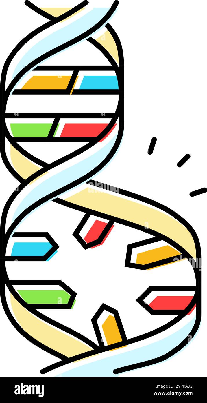 mutated dna genetic engineering color icon vector illustration Stock ...