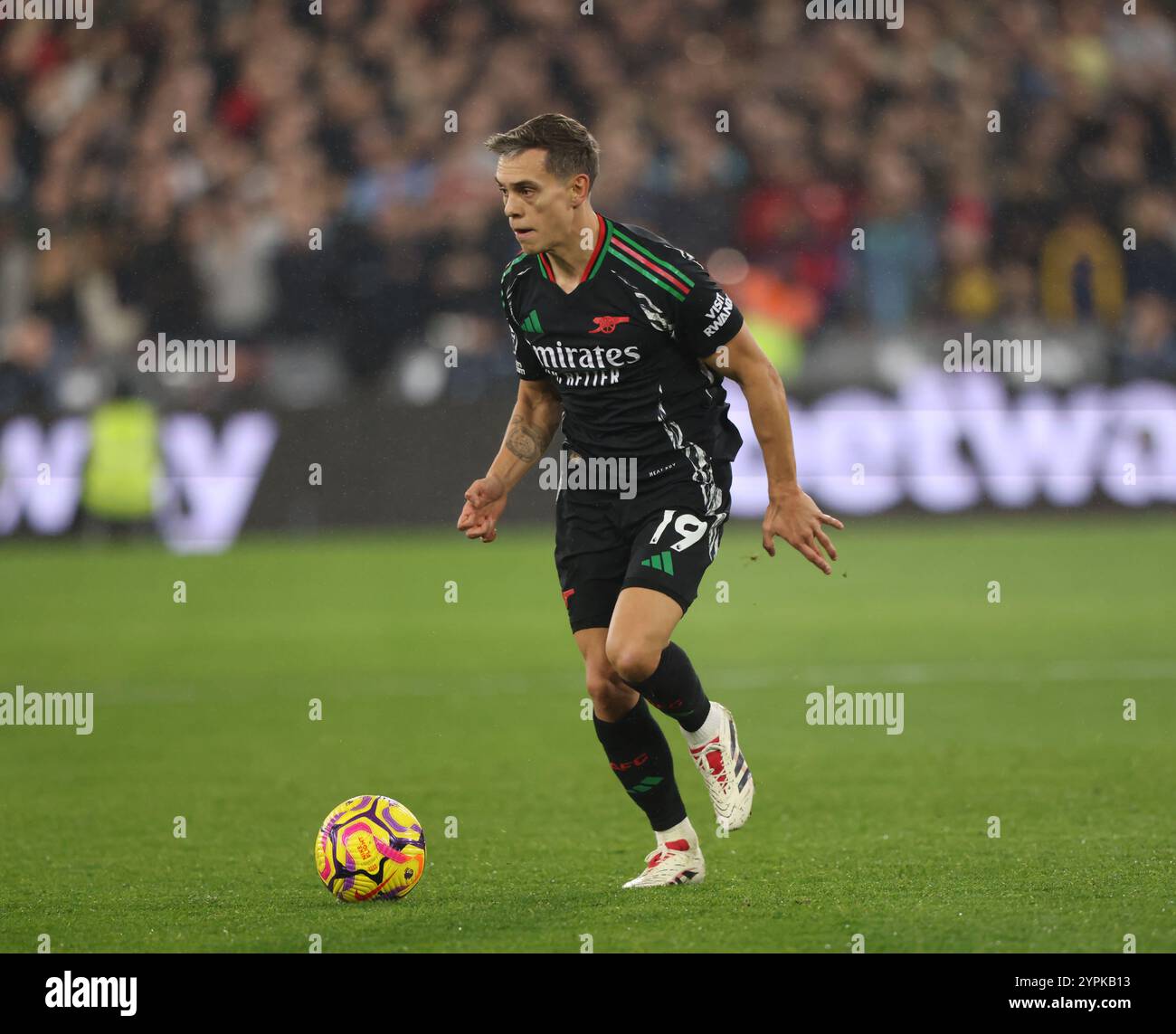 London, UK. 30th Nov, 2024. Leandro Trossard (A) at the West Ham United ...
