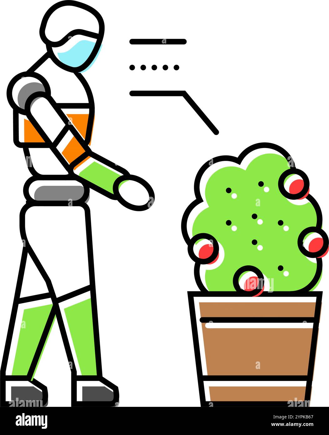 robotic loader robot harvests color icon vector illustration Stock ...