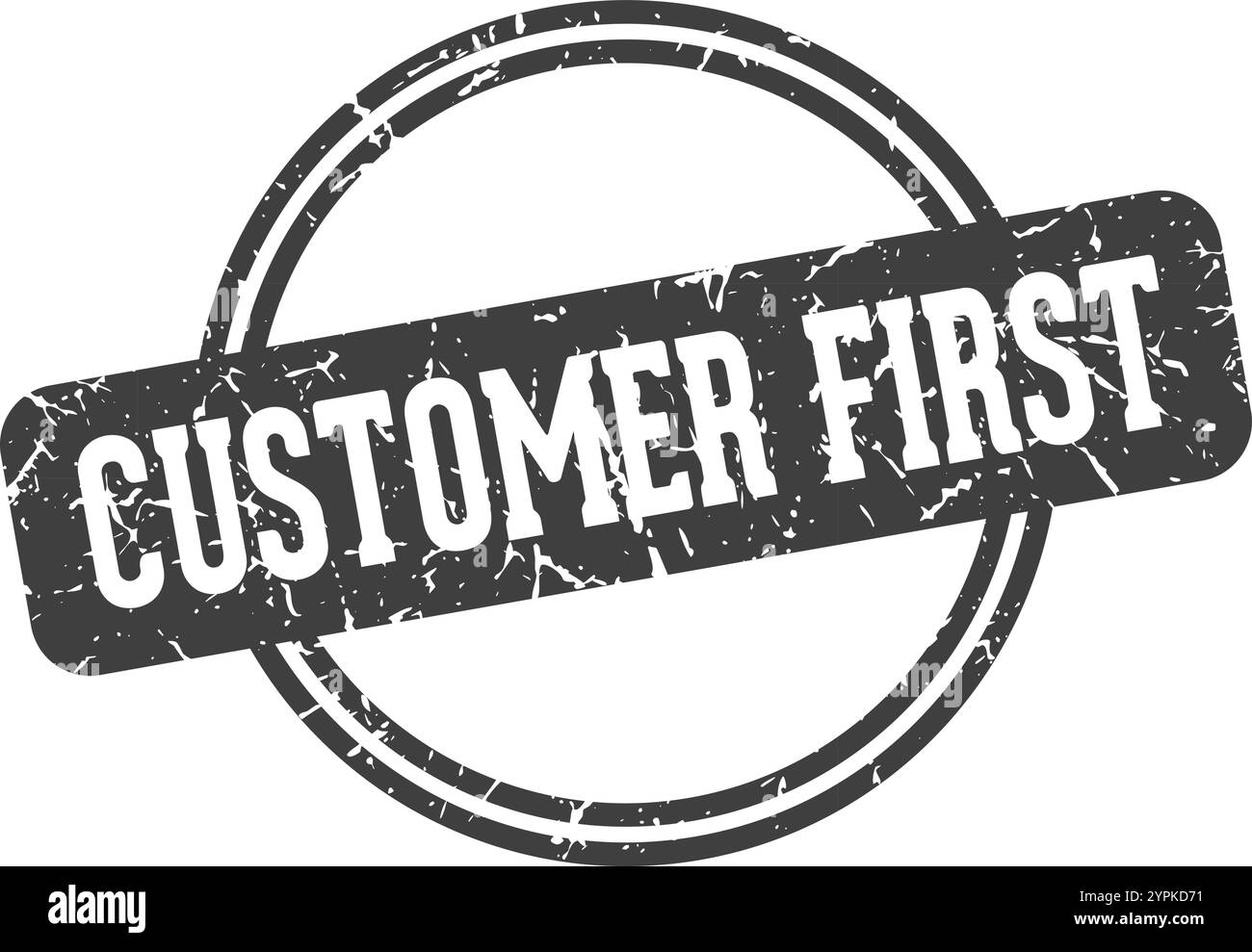 customer first round stamp isolated on transparent background. customer ...