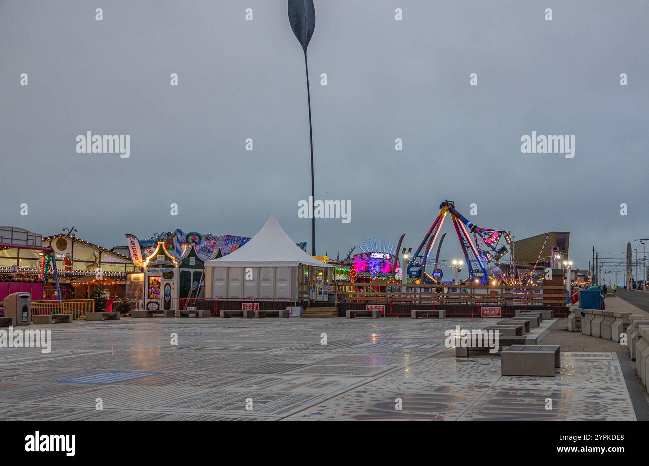 Rides and Lights at Central Shore, Blackpool Stock Photo - Alamy