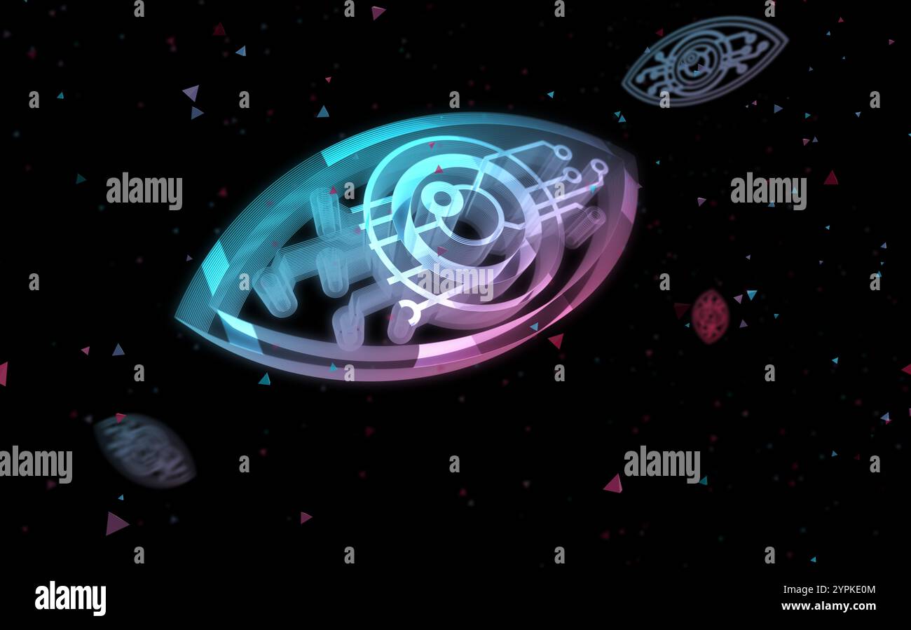 Cyber eye spying and security control symbol digital abstract concept ...