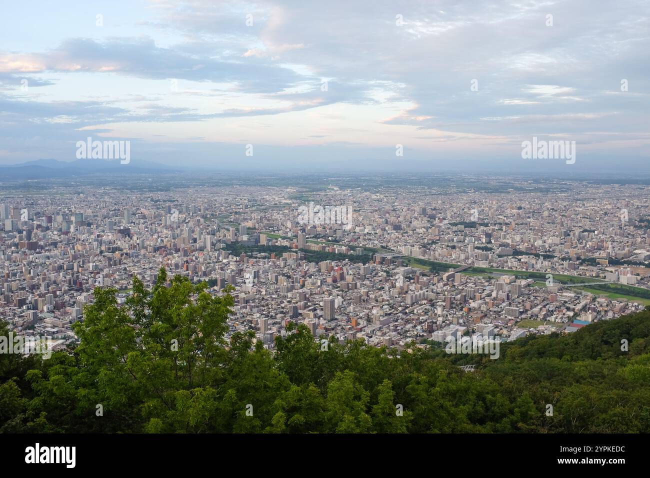 The view from Mount Moiwa over Sapporo in Hokkaido, Japan Stock Photo ...
