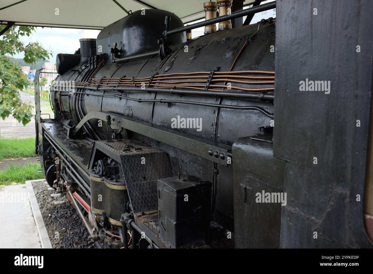 A preserved steam locomotive — (SL), D51 560, built in 1940 and retired in 1974 — displayed ...