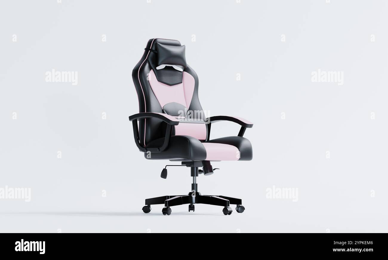 3d render of isolated gaming computer pc or office chair on white ...