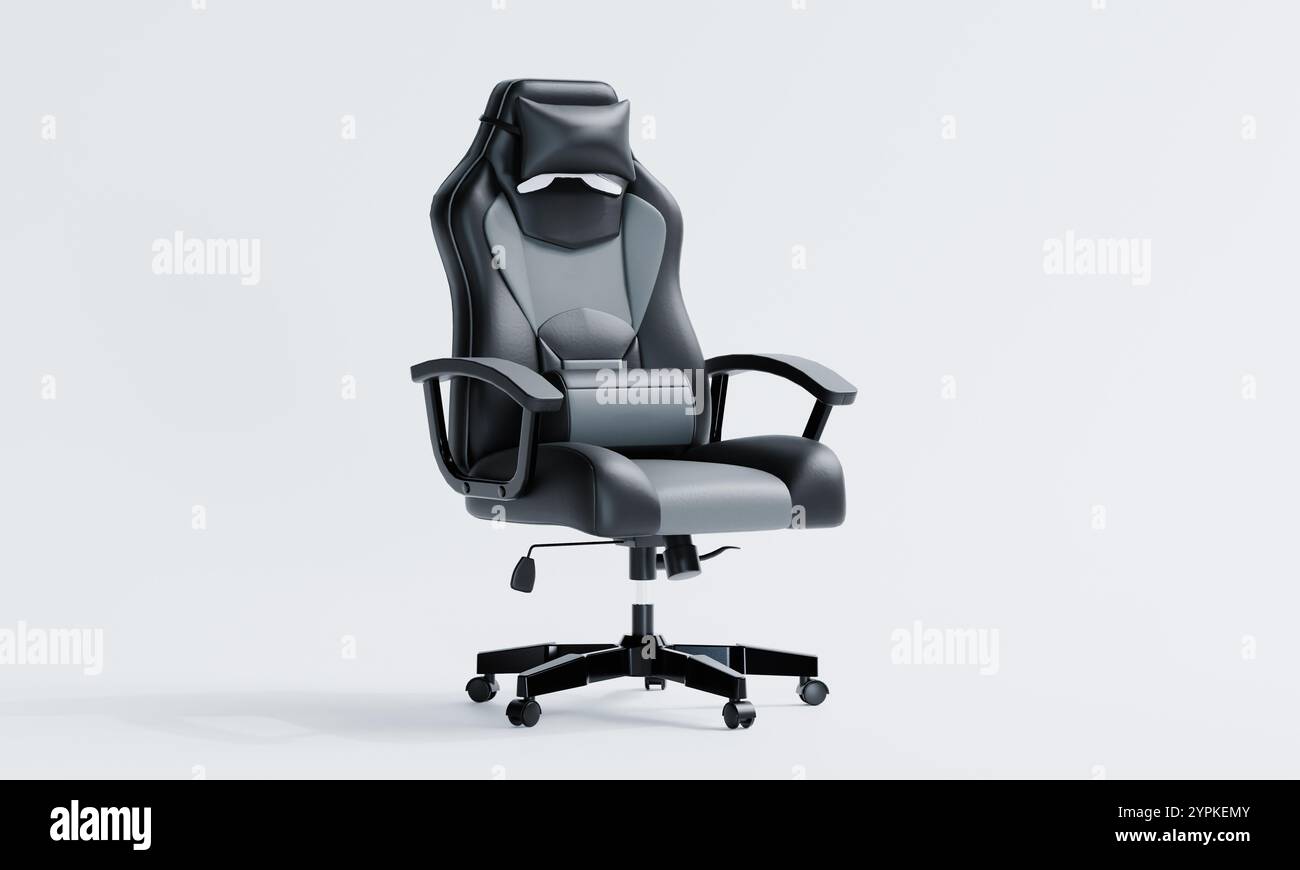 3d render of isolated gaming computer pc or office chair on white ...