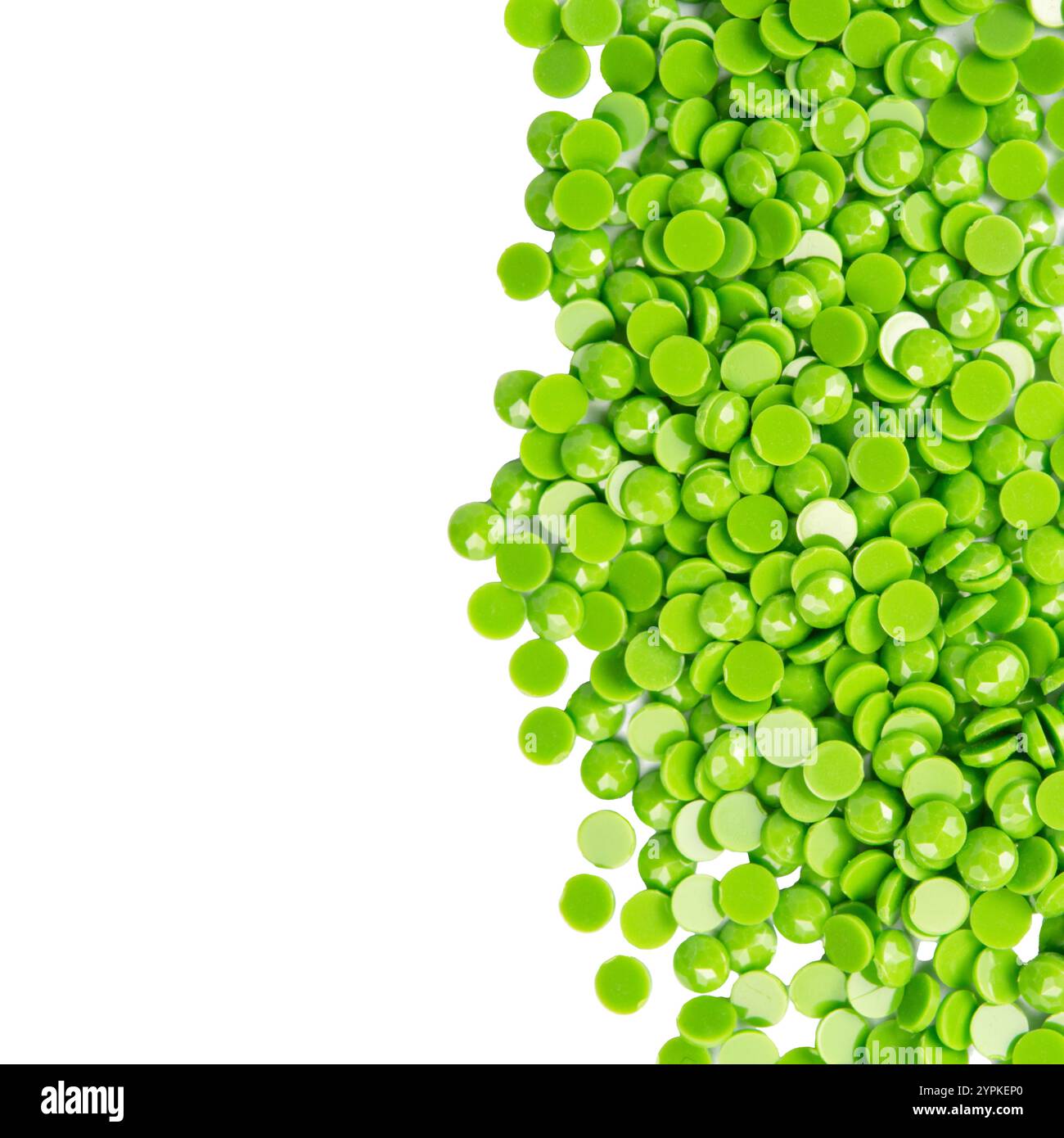 Set of green diamonds for diamond embroidery isolated on white ...