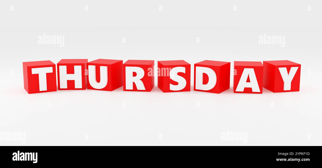 Bright red Thursday sign A Vibrant 3D Illustration Highlighting the ...
