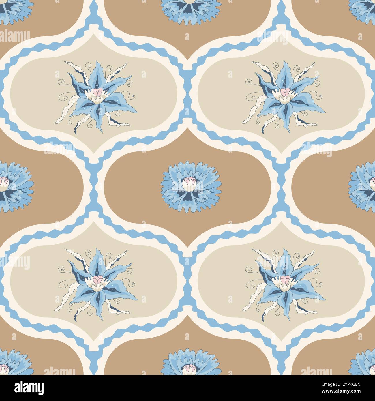 Indian chintz ogee seamless pattern. Modern flower damask endless ...