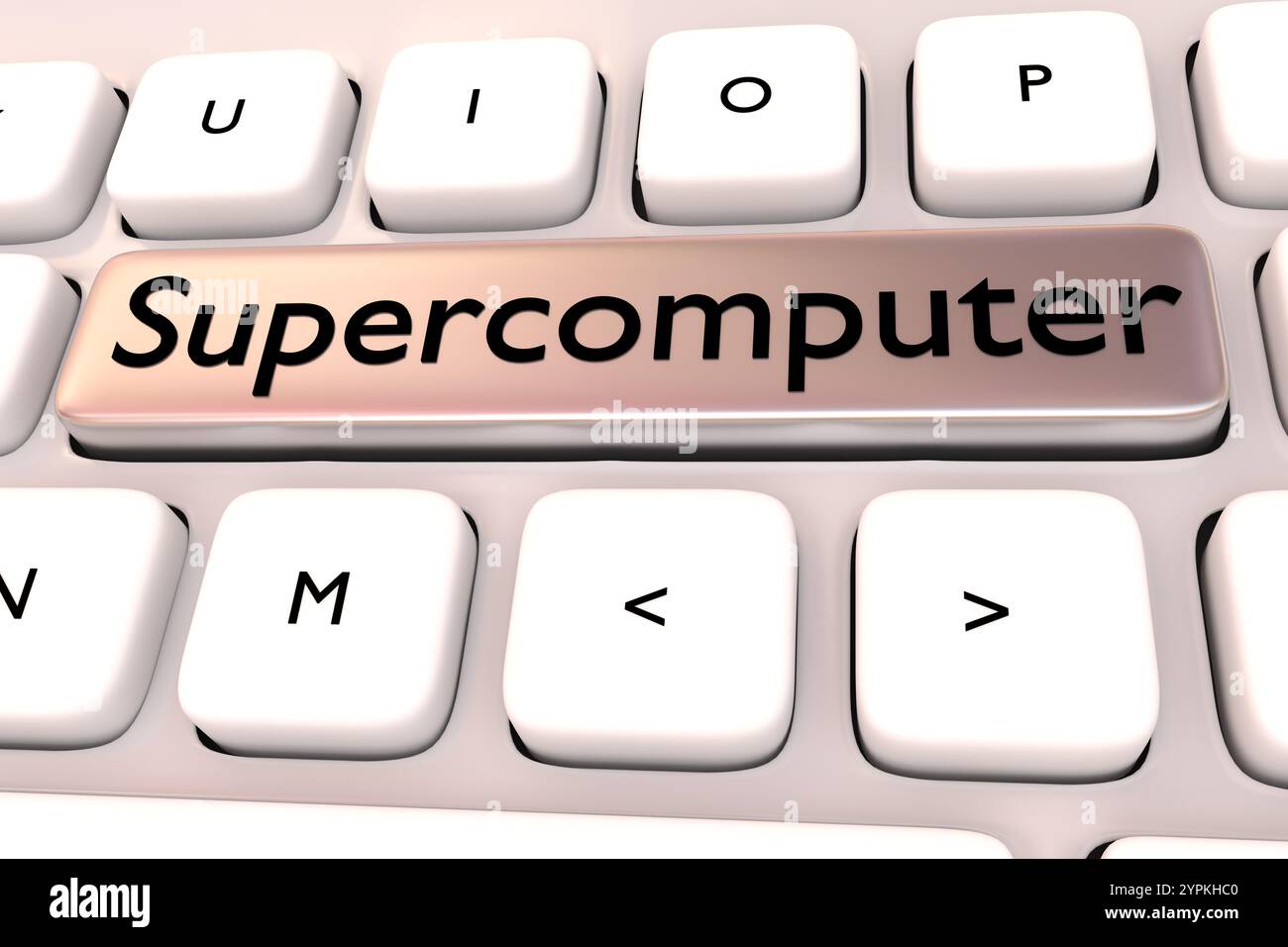 3D illustration of a computer keyboard, titled Supercomputer Stock ...