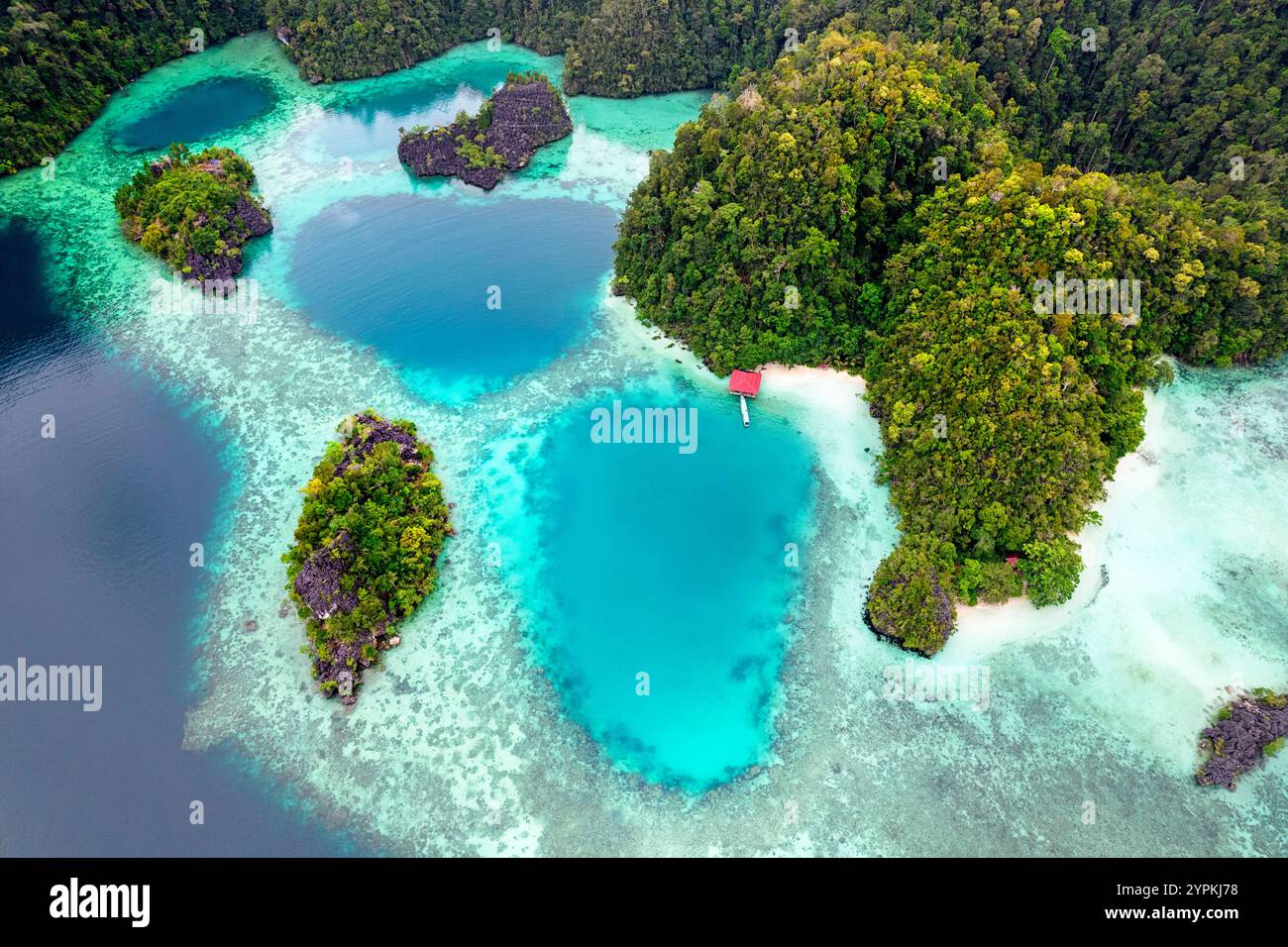 Spectacular aerial view of Sombori archipelago, tropical limestone ...
