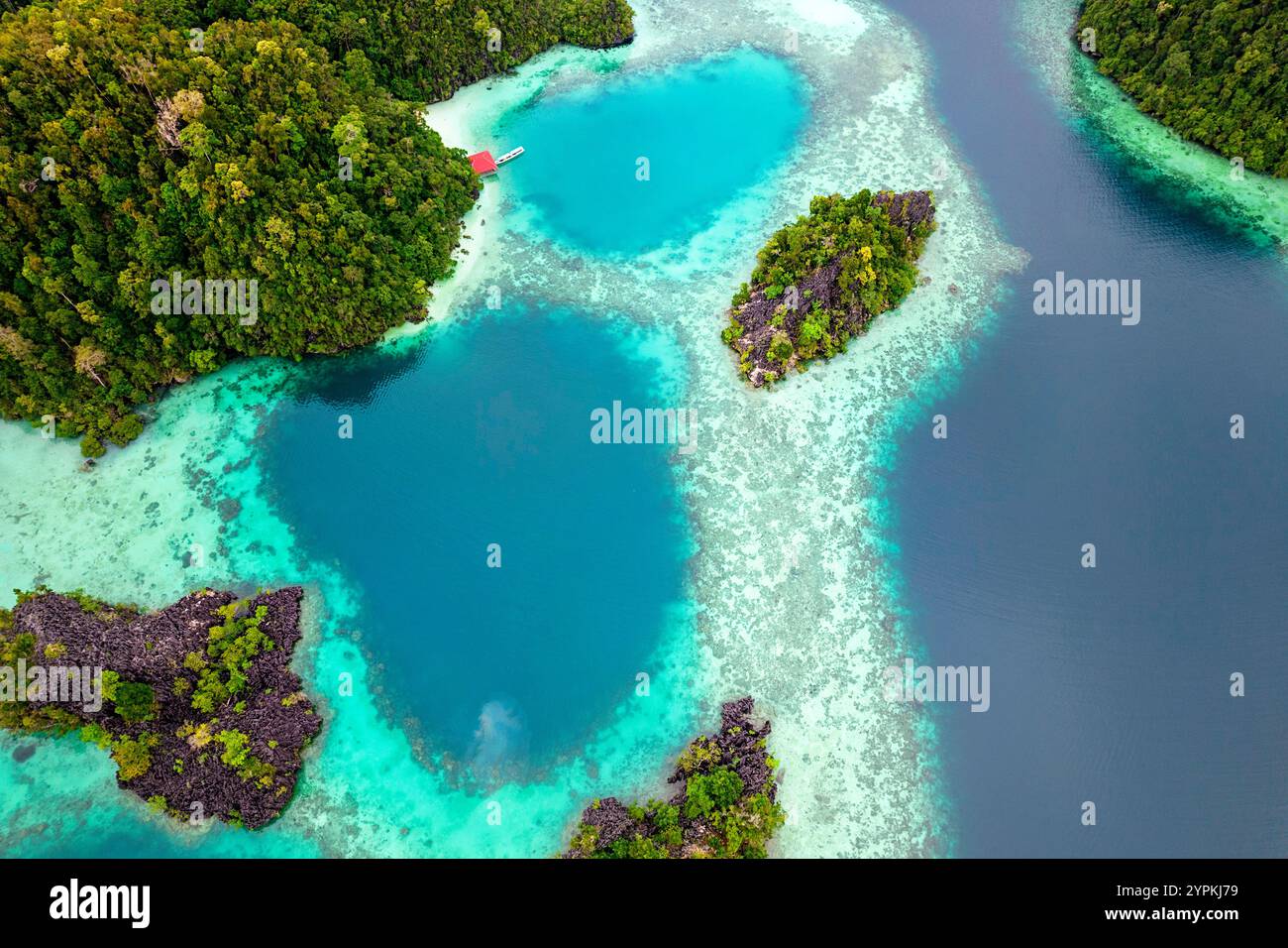 Spectacular aerial view of Sombori archipelago, tropical limestone ...