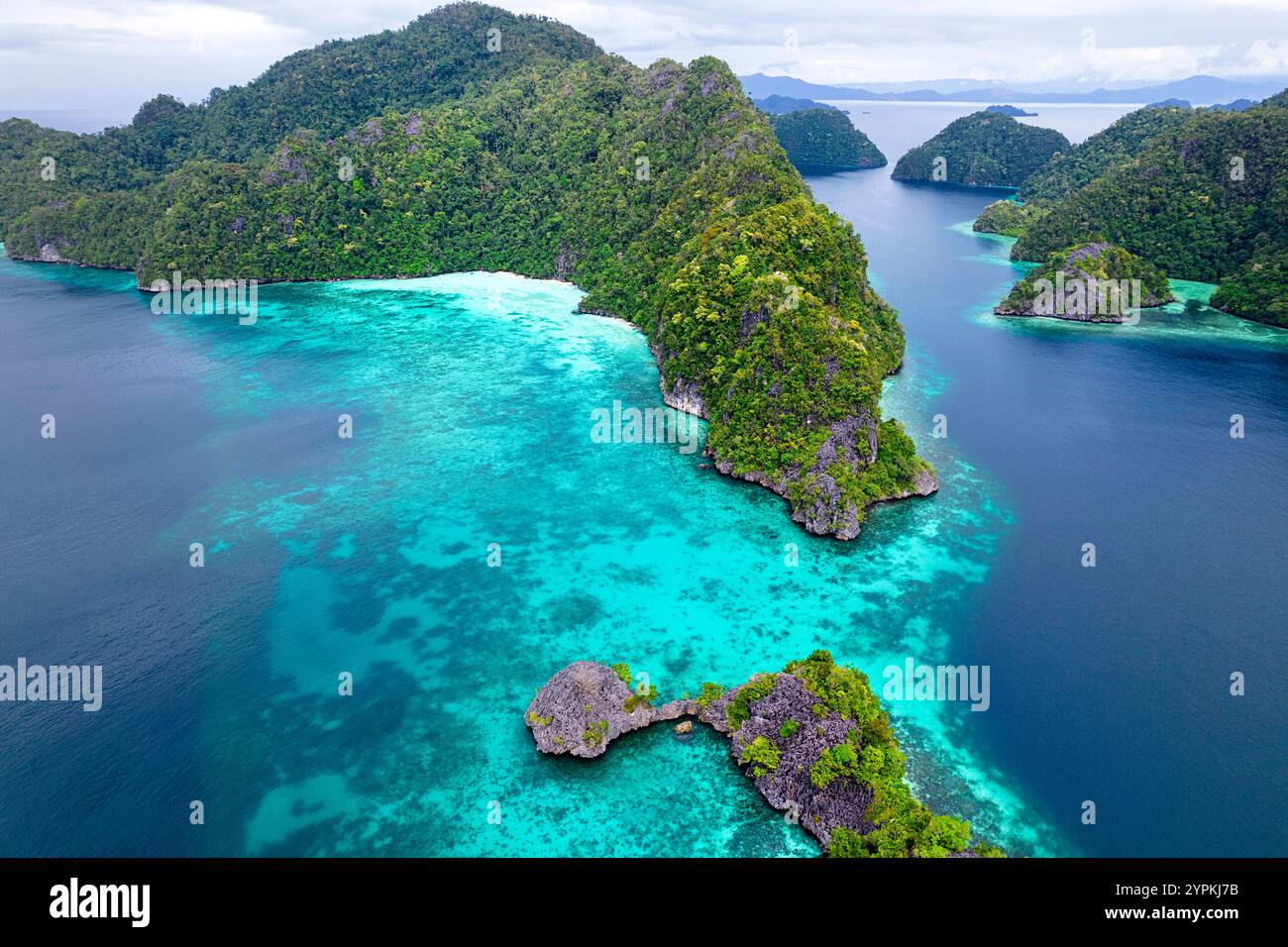 Spectacular aerial view of Sombori archipelago, tropical limestone ...