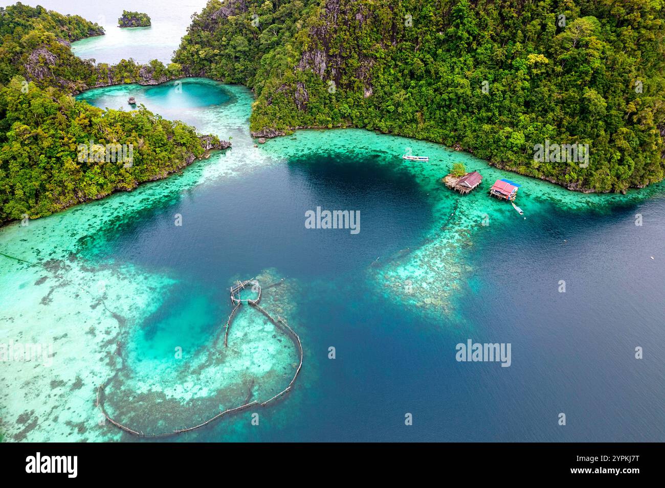 Spectacular aerial view of Sombori archipelago, tropical limestone ...