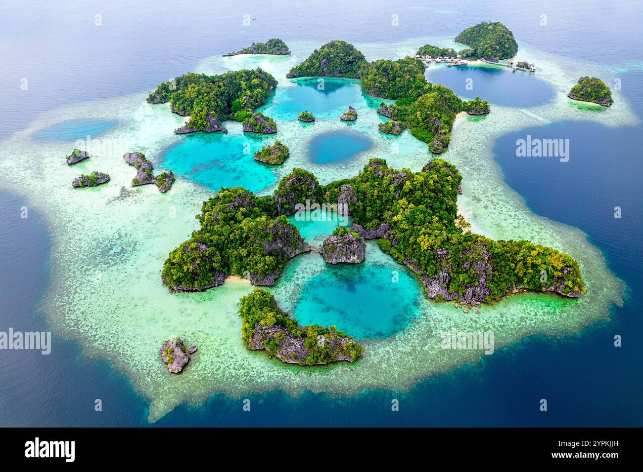 Spectacular aerial view of Sombori archipelago, tropical limestone ...