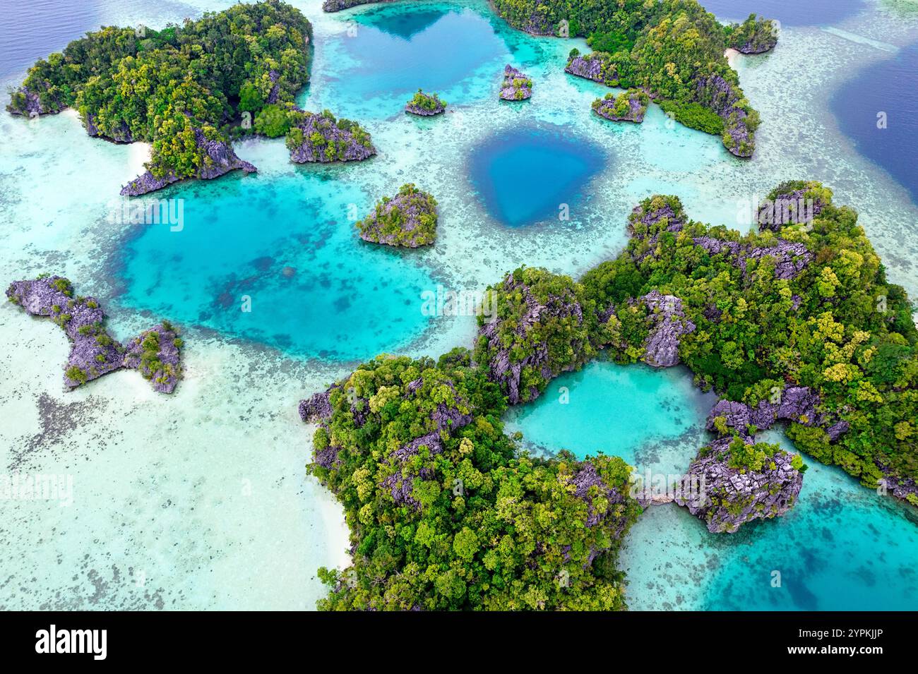 Spectacular aerial view of Sombori archipelago, tropical limestone ...