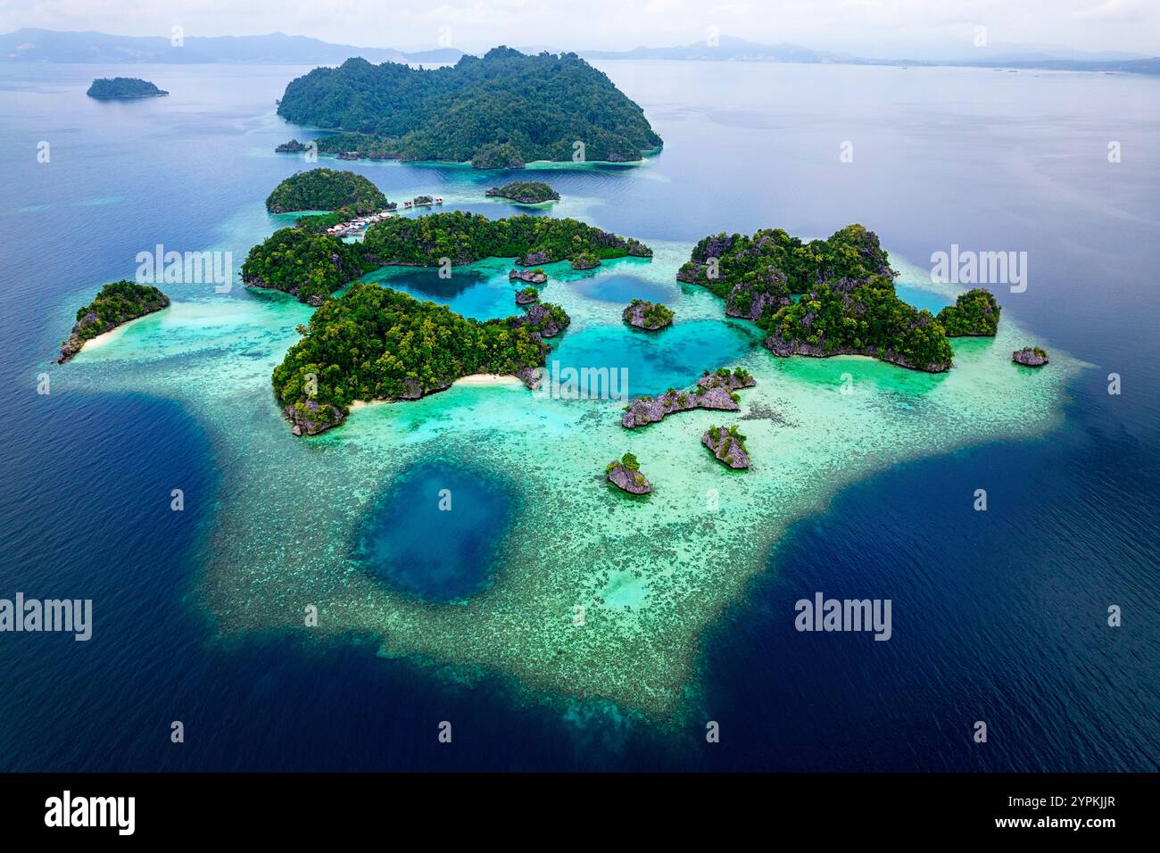 Spectacular aerial view of Sombori archipelago, tropical limestone ...