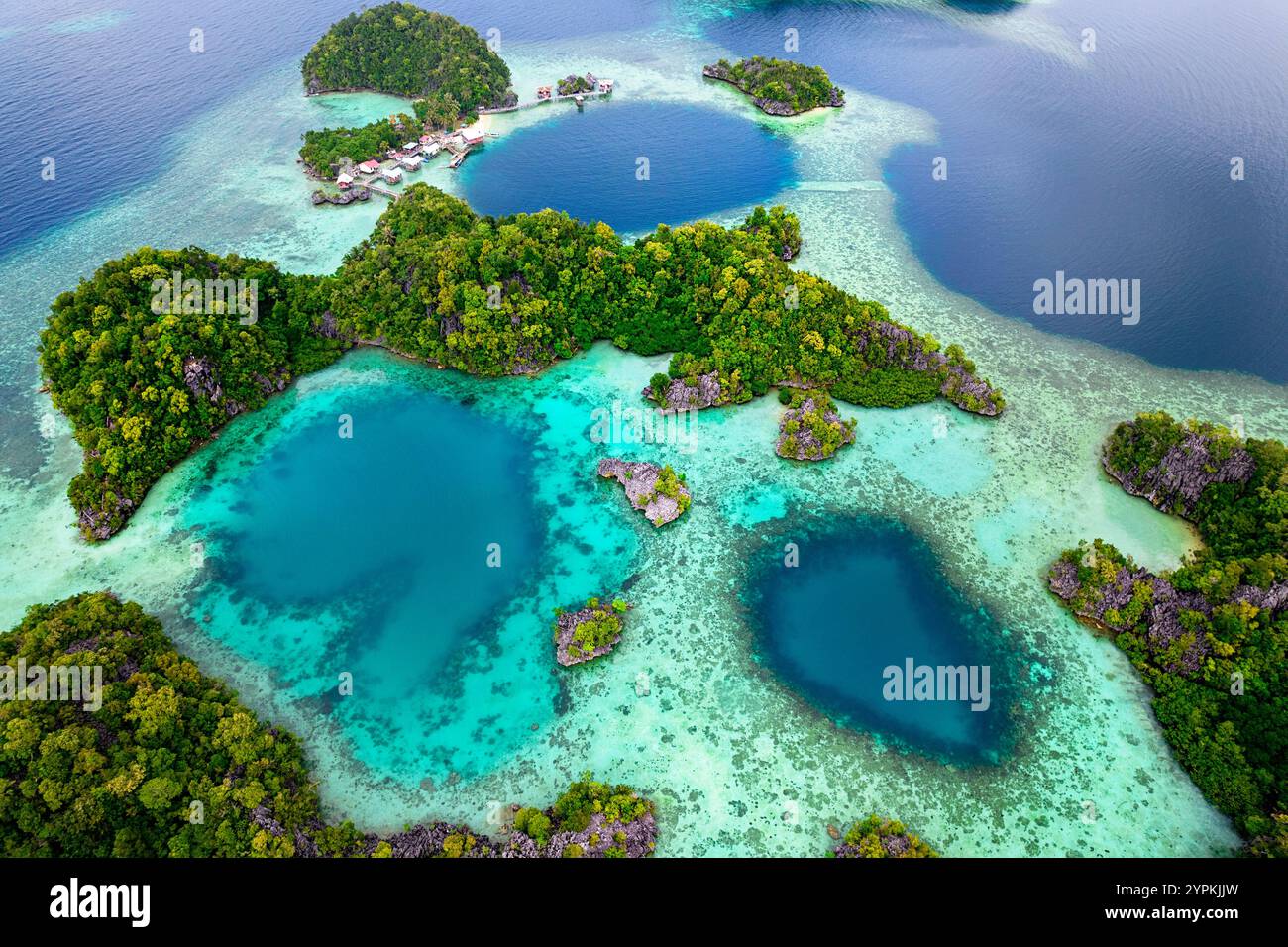 Spectacular aerial view of Sombori archipelago, tropical limestone ...