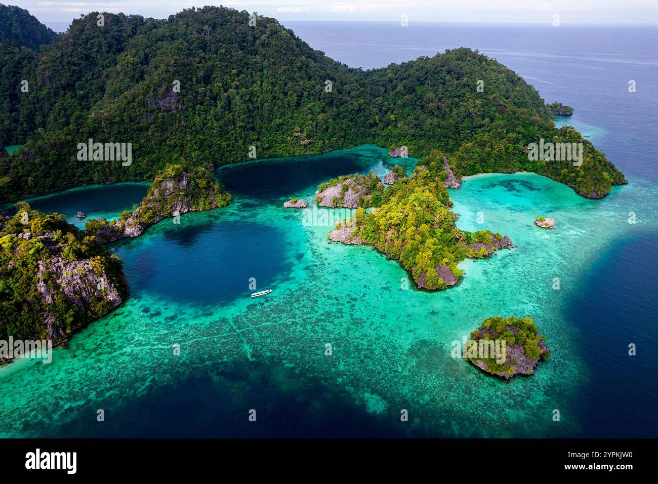 Spectacular aerial view of Sombori archipelago, tropical limestone ...