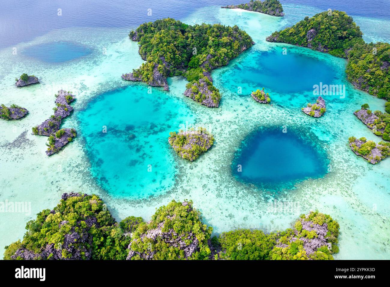 Spectacular aerial view of Sombori archipelago, tropical limestone ...