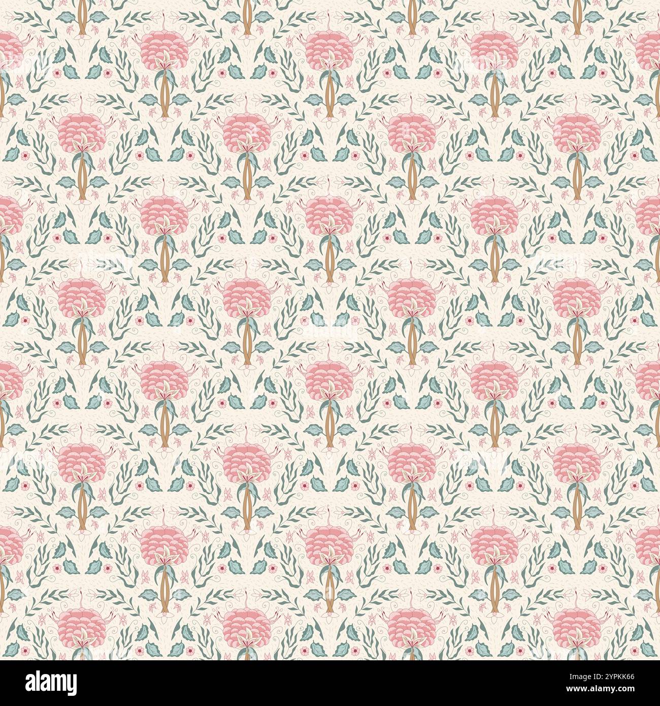 Indian chintz seamless pattern. Modern flower scallop endless ...