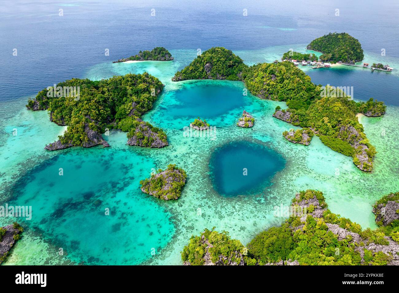 Spectacular aerial view of Sombori archipelago, tropical limestone ...