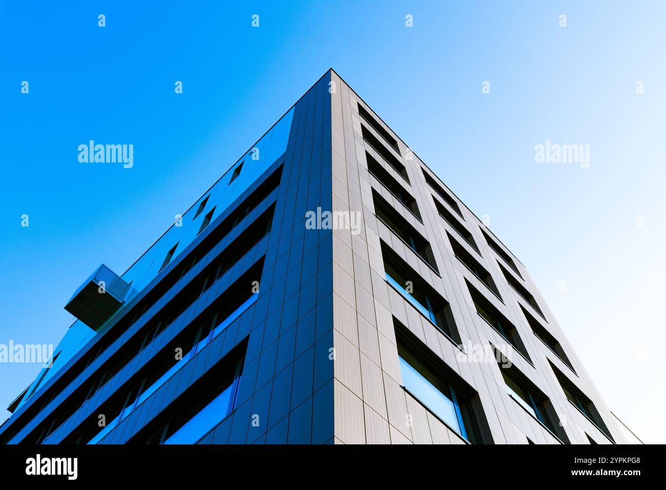 Vertical Perspective of a Modern Building with Reflective Windows ...