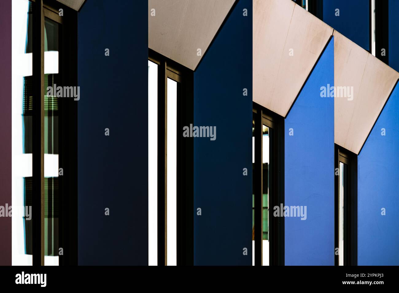 Abstract Close-Up of Modern Building Facade with Angular Patterns and ...