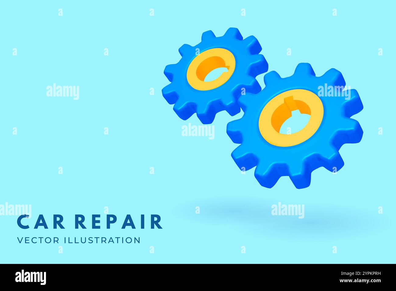 Car repair. Vector 3d ogwheel gear. Cog wheels setting system ...