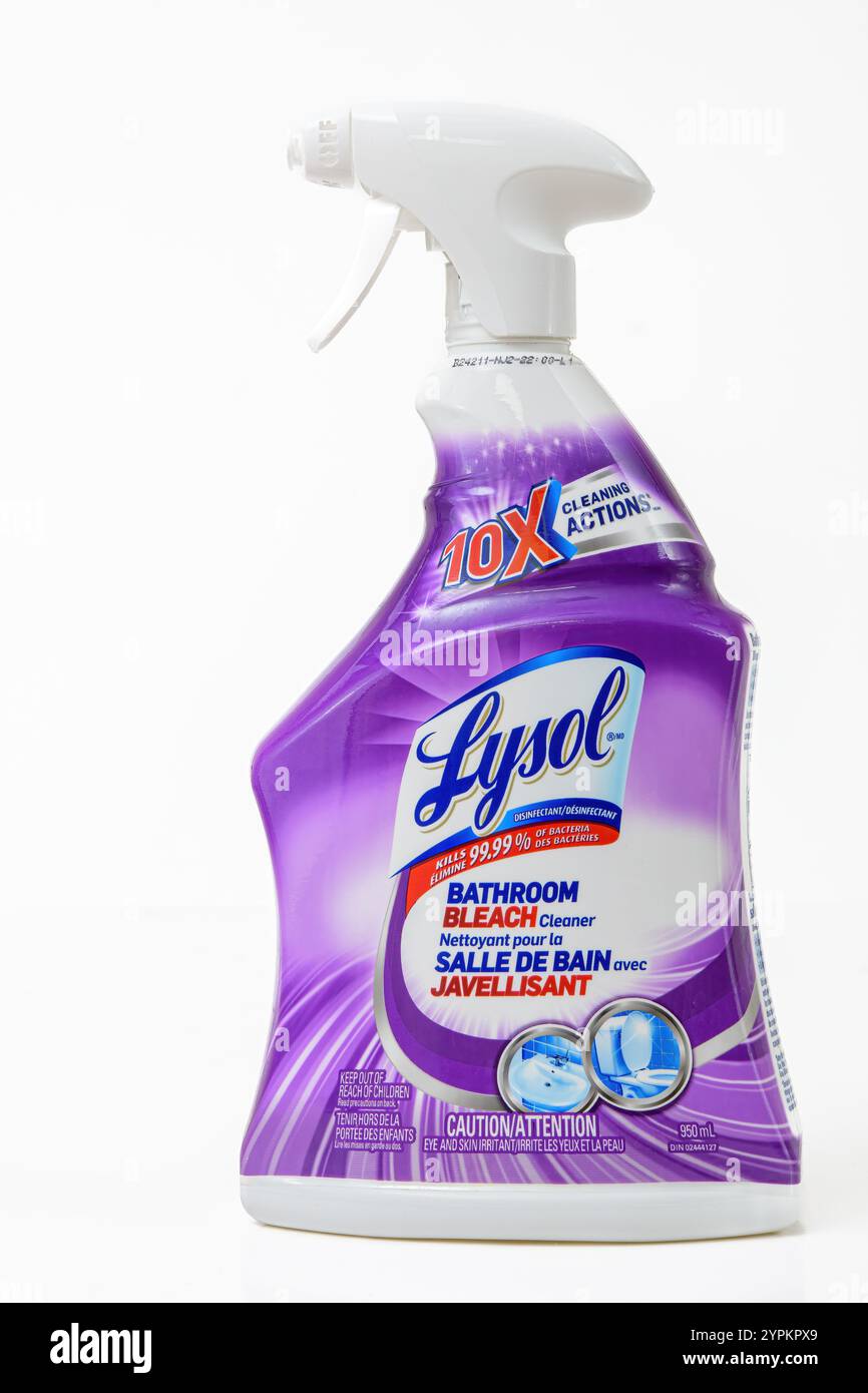 A plastic spray bottle of Lysol bleach Stock Photo - Alamy