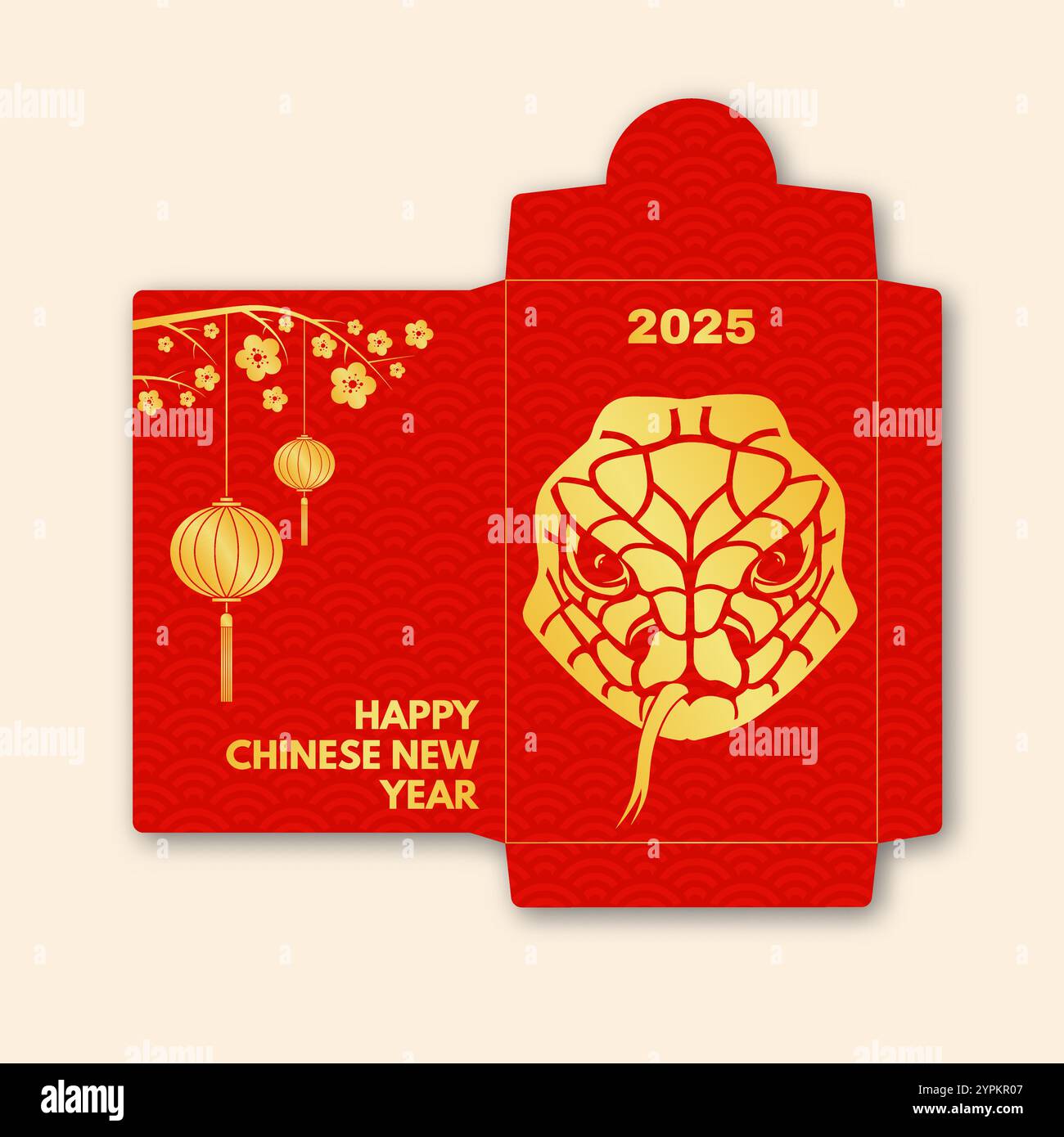 Chinese New Year red envelope flat icon. Vector illustration. Red ...