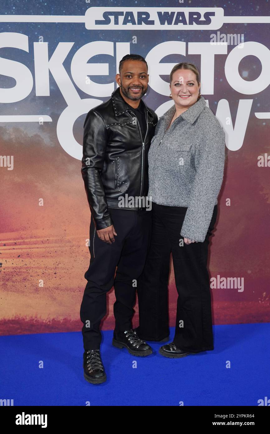 JB Gill and wife Chloe attends the StarWars: Skeleton Crew UK premiere ...