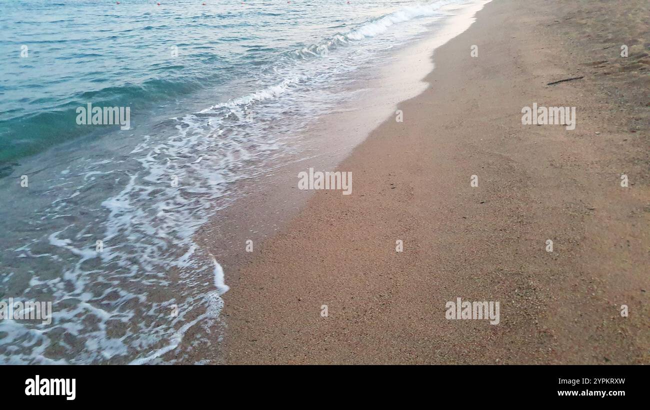 Much sand and stones in the sea, river, lake, ocean water. Nature ...