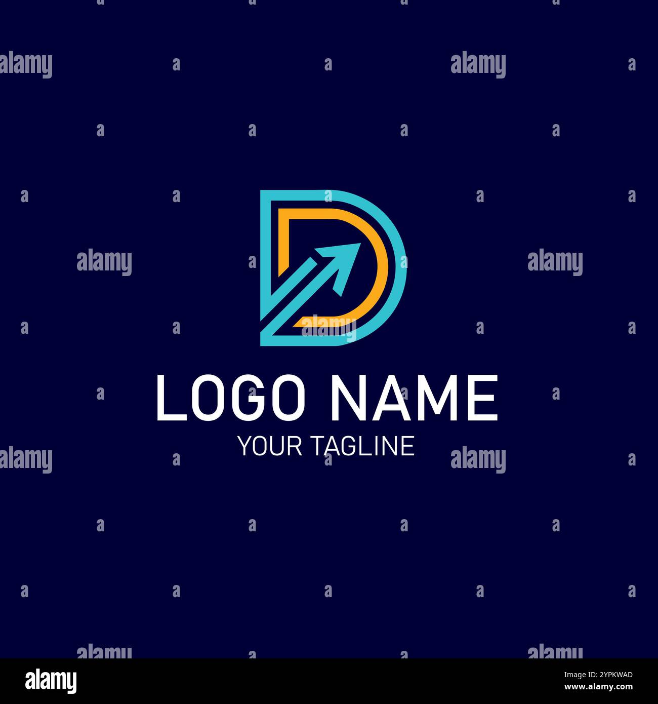 Modern initial lettermark graphic design with an abstract D letter ...